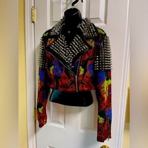 Azalea Wang | Jackets & Coats | Azalea Wang Studded Sequined Moto Jacketm | Poshmark